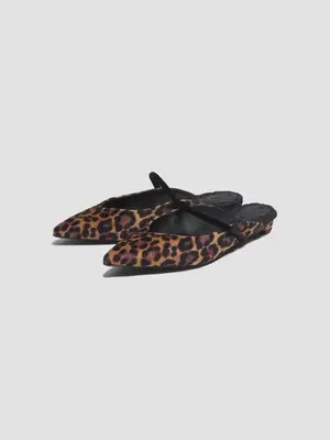 Aera Jane Vegan Velvet Leopard-print Mules