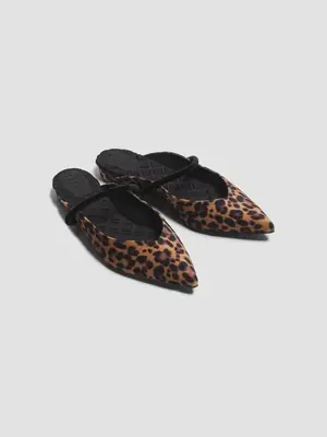 Aera Jane Vegan Velvet Leopard-print Mules
