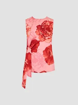 MILLY Serena Floral Sleeveless Top - Pink Multi