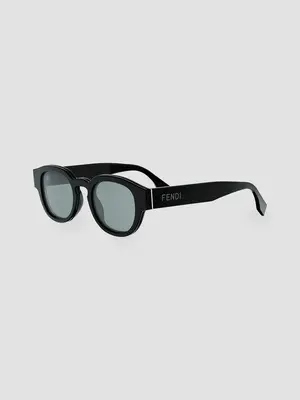 Fendi Signature 48mm Round Sunglasses - Black