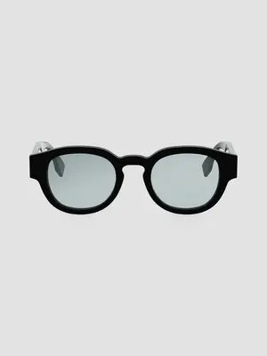 Fendi Signature 48mm Round Sunglasses - Black