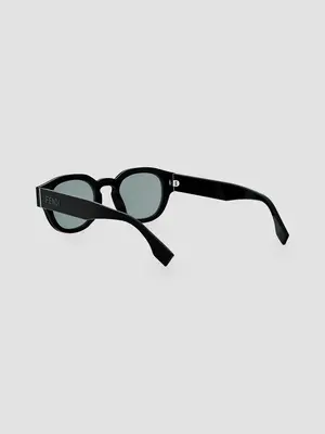 Fendi Signature 48mm Round Sunglasses - Black