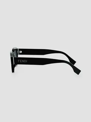 Fendi Signature 48mm Round Sunglasses - Black