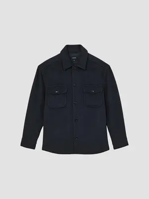 REISS Compton Herringbone Overshirt