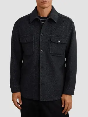 REISS Compton Herringbone Overshirt