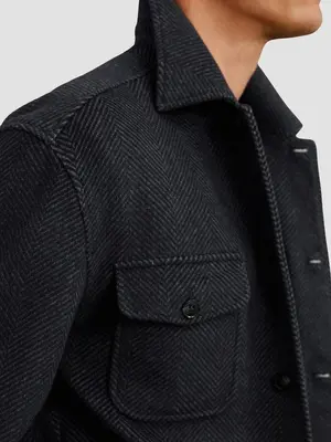 REISS Compton Herringbone Overshirt