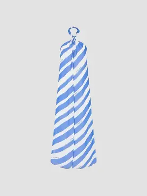 MILLY Ava Striped Maxi Dress - Blue