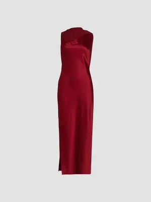 REISS Alula Open-back Sleeveless Satin Dress