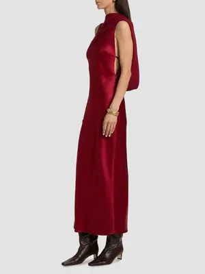 REISS Alula Open-back Sleeveless Satin Dress