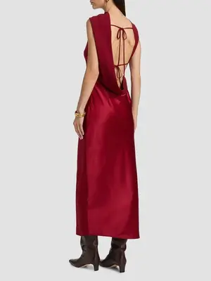 REISS Alula Open-back Sleeveless Satin Dress