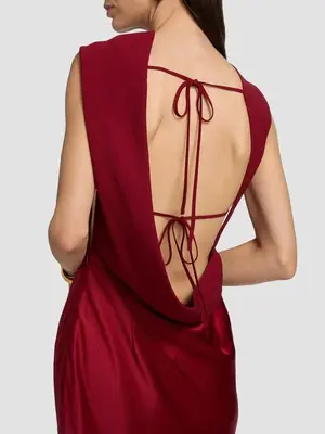 REISS Alula Open-back Sleeveless Satin Dress