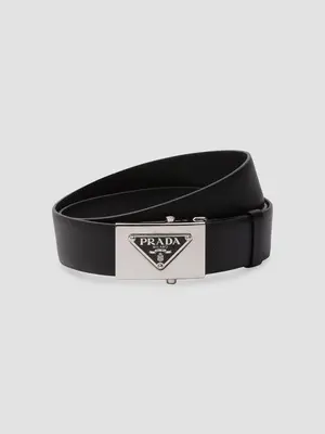 Prada Saffiano Leather Belt - Black