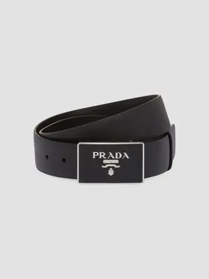 Prada Saffiano Leather Belt - Black