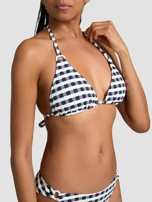 MILLY Cottage Gingham Bikini Top