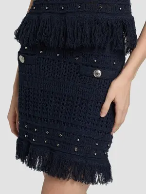 MILLY Beaded Fringe Miniskirt