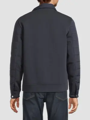 REISS Harrison Quilted Snap-front Jacket - Navy