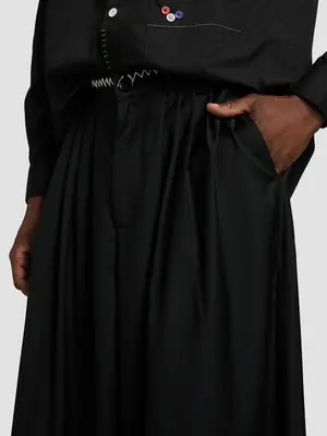 GLASS CYPRESS Wool Embroidered Wide-leg Pants