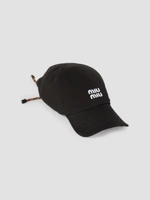 Miu Miu Denim Baseball Cap - Black