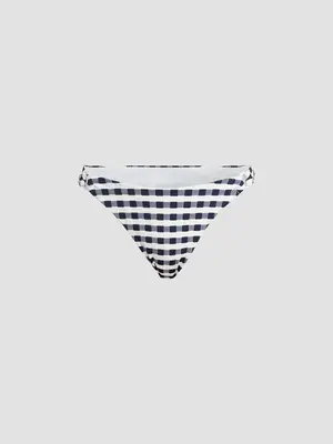 MILLY Cottage Gingham Bikini Bottom - Navy
