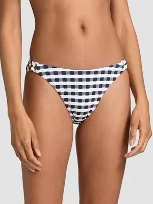 MILLY Cottage Gingham Bikini Bottom - Navy