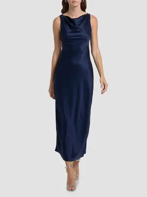 REFORMATION Corey Satin Midi-dress