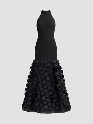 Mac Duggal Crepe Halterneck Trumpet Gown
