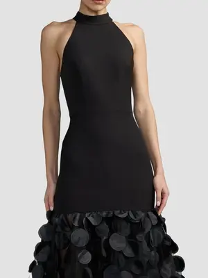 Mac Duggal Crepe Halterneck Trumpet Gown