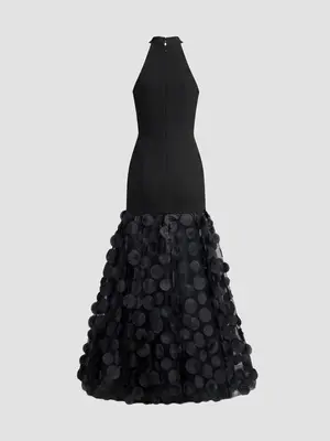 Mac Duggal Crepe Halterneck Trumpet Gown