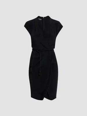 Giorgio Armani Draped Belted Wrap-style Cocktail Dress