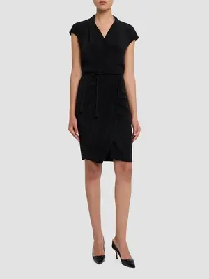 Giorgio Armani Draped Belted Wrap-style Cocktail Dress