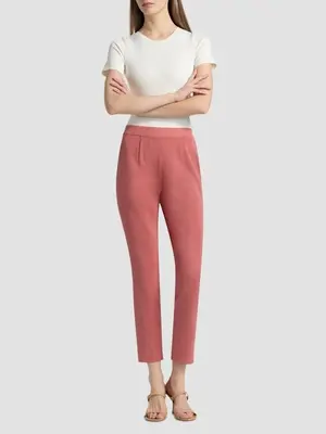 Misook Nancy Mylana Knit Slim-leg Pants - Honeysuckle