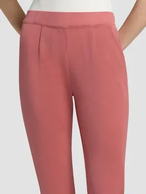 Misook Nancy Mylana Knit Slim-leg Pants - Honeysuckle