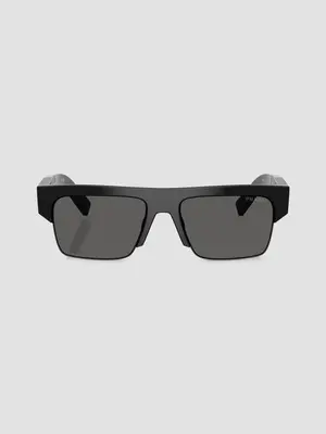 Prada 55mm Rectangular Sunglasses - Black