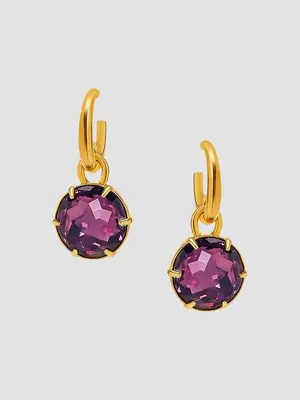 Oscar De La Renta 24k-gold-plated & Glass Crystal Mini Hoop Earrings - Iris
