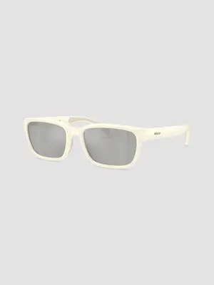 Moncler 55mm Rectangular Sunglasses - Silver