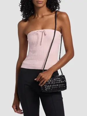 REFORMATION Zazie Knit Cotton-blend Strapless Top