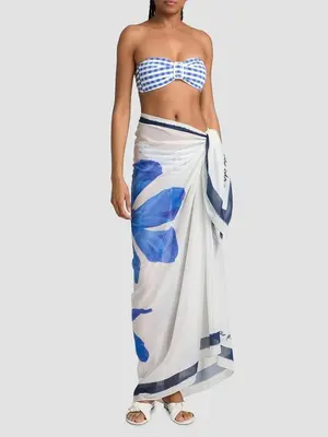 MILLY Margot Gingham Bandeau Bikini Top