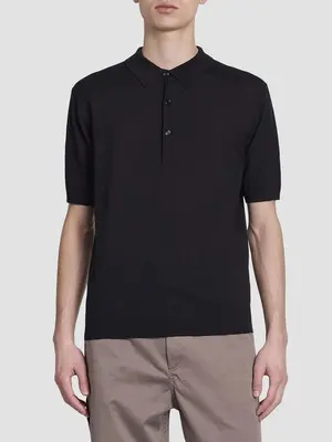 Dries Van Noten Murice Cashmere Polo Shirt