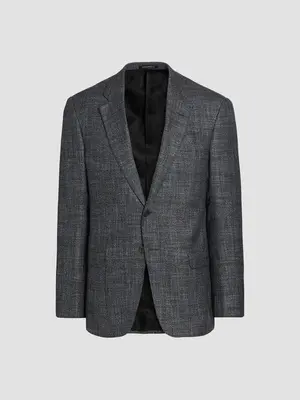Emporio Armani Textured Wool-blend Sport Coat - Grey