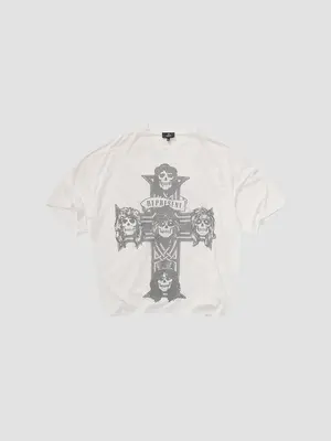 REPRESENT Guns N' Roses Cross Crewneck T-shirt - Washed Ecru