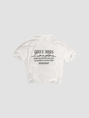 REPRESENT Guns N' Roses Cross Crewneck T-shirt - Washed Ecru
