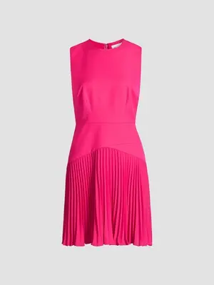 MILLY Haddy Pleated Minidress - Pink