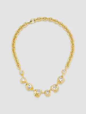 Oscar De La Renta Scramble Goldtone & Glass Necklace