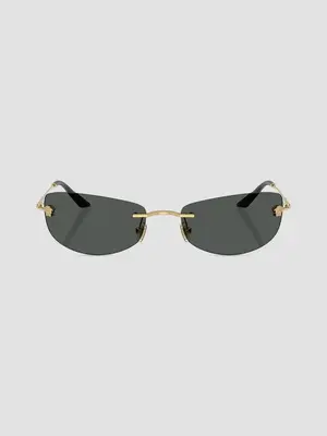 Versace Runway 60mm Rectangular Sunglasses - Gold