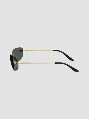 Versace Runway 60mm Rectangular Sunglasses - Gold