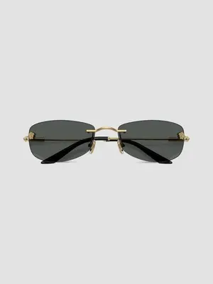 Versace Runway 60mm Rectangular Sunglasses - Gold
