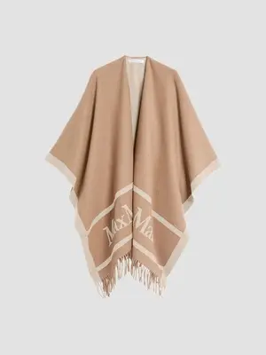 Max Mara Jacquard Wool Poncho - Camel