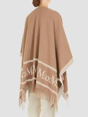 Max Mara Jacquard Wool Poncho