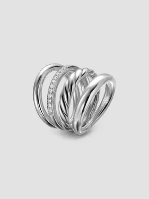 David Yurman Dy Mercer Four Row Ring In Sterling Silver