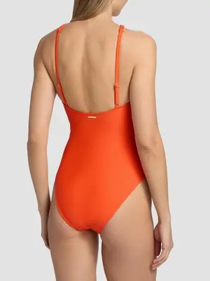 MILLY Braided One-piece Swimsuit - Orange